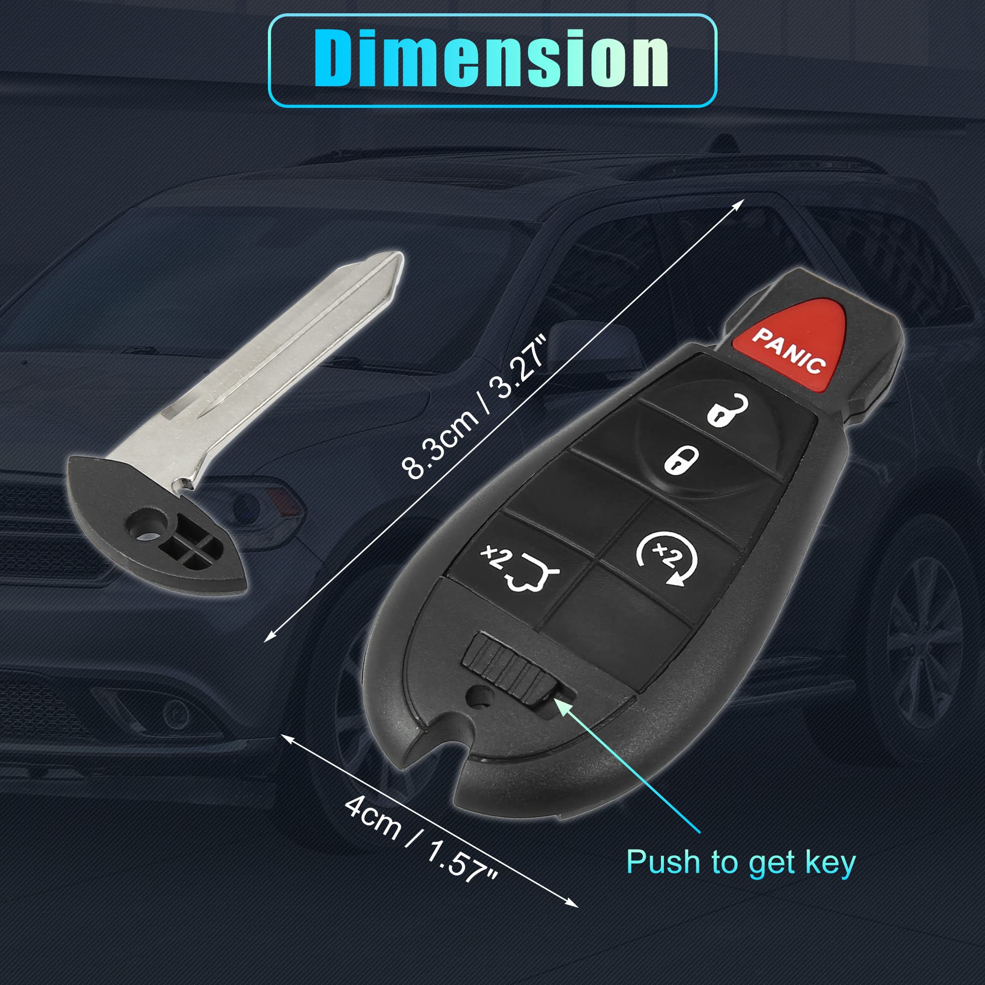 Key Fobs Replacement Key Decoder 3 Bttons Keyless Entry Remote Smart ...