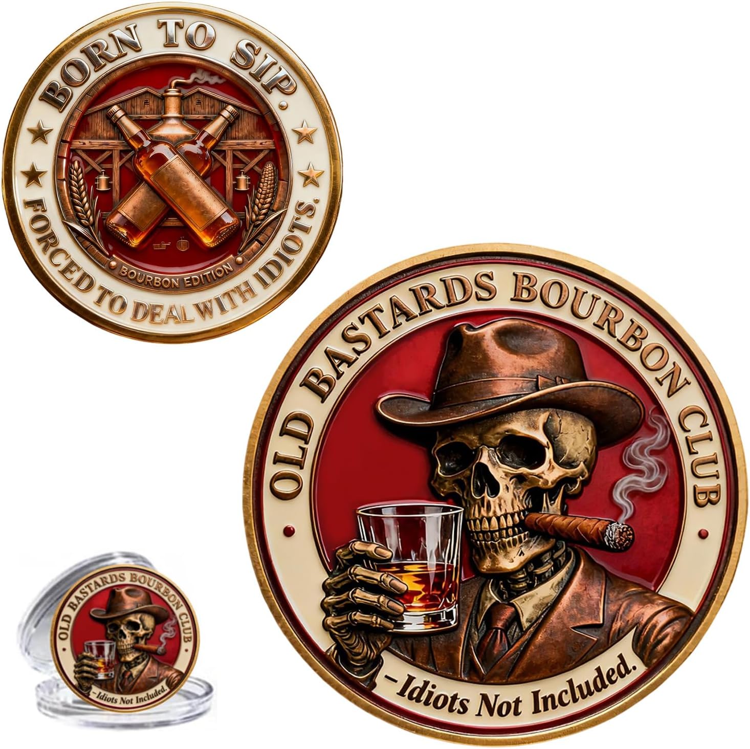Old Bastards Whiskey Club Challenge Coin, Funny Vintage Old Bastards ...