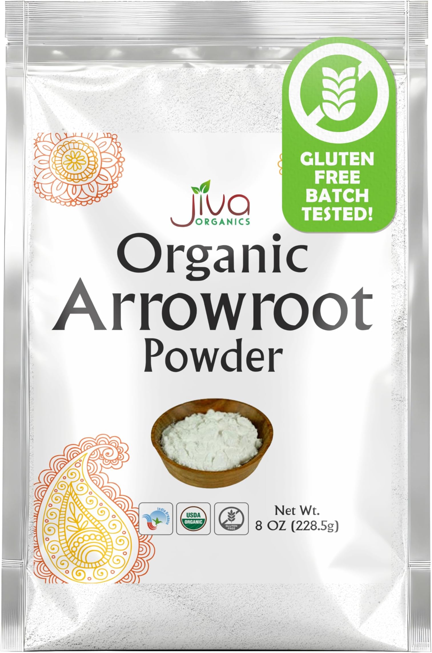 Amazon.com: Jiva Organics Organic Arrowroot Flour (Powder) 8 Ounce Bag ...