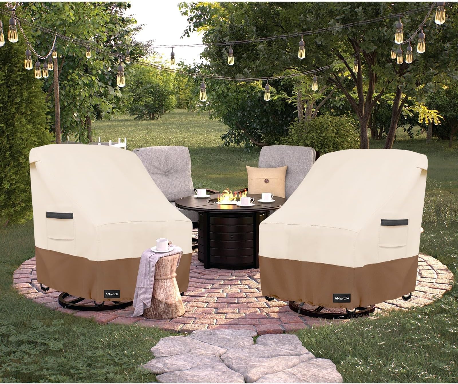 Amazon.com : Outdoor Swivel Lounge Chair Cover 2 Pack,Waterproof Heavy ...