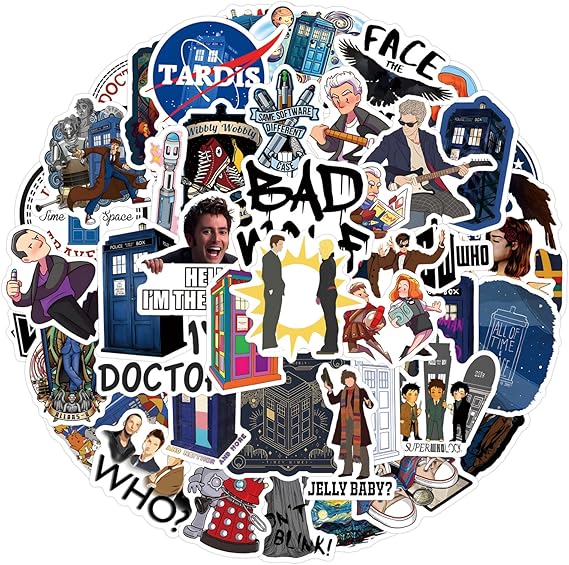 Amazon.com: YUIYIYULE 55PCS Doctor Who Stickers Aesthetic Waterproof ...