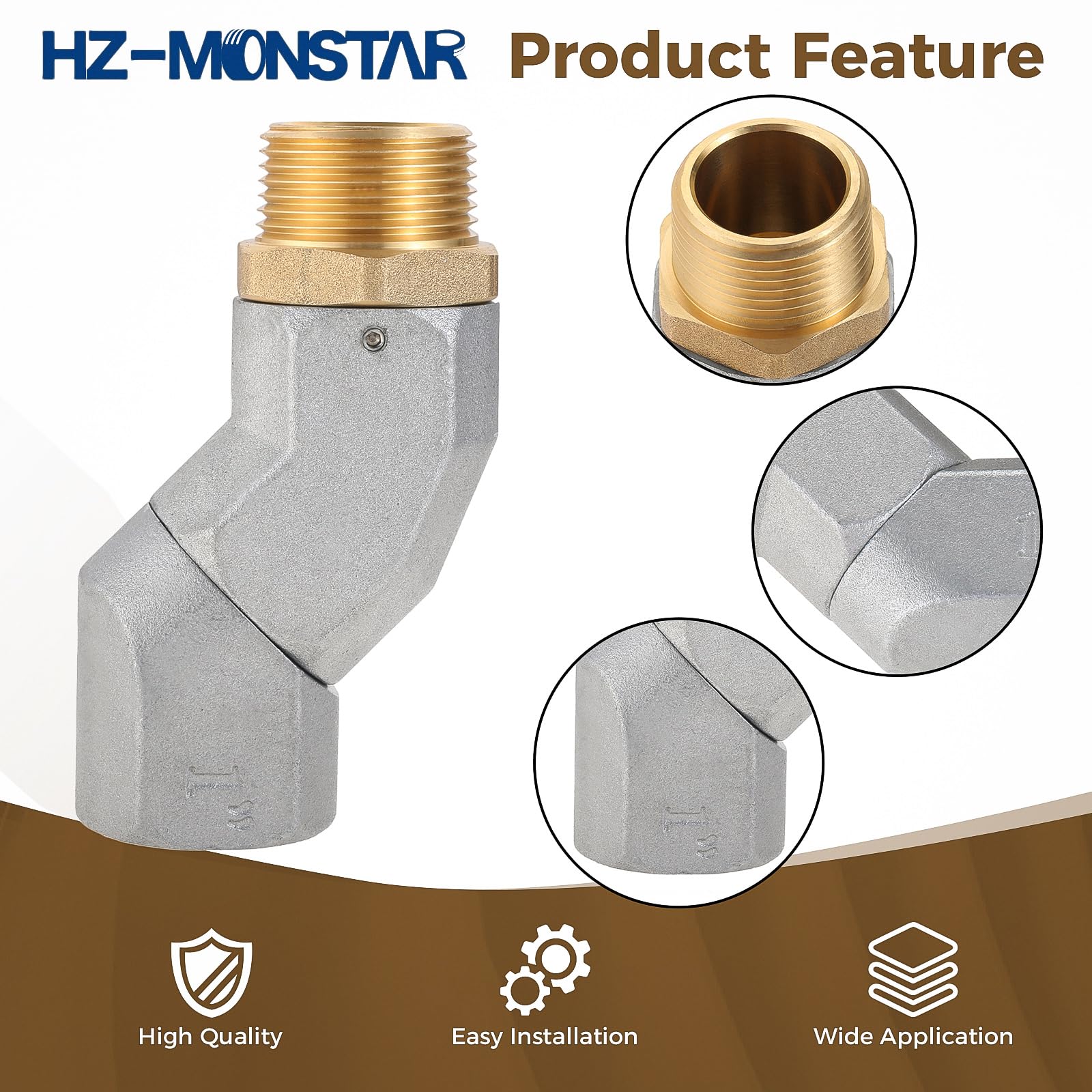 Snapklik.com : HZ-MONSTAR 2 Pcs 1 Inch NPT Fuel Hose Swivel 360 ...