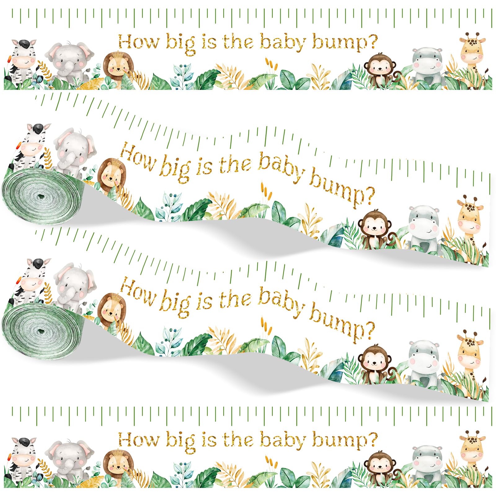 Amazon.com: Weecent Baby Shower Games, 2 Rolls 2 Inch x 150 Feet Belly ...