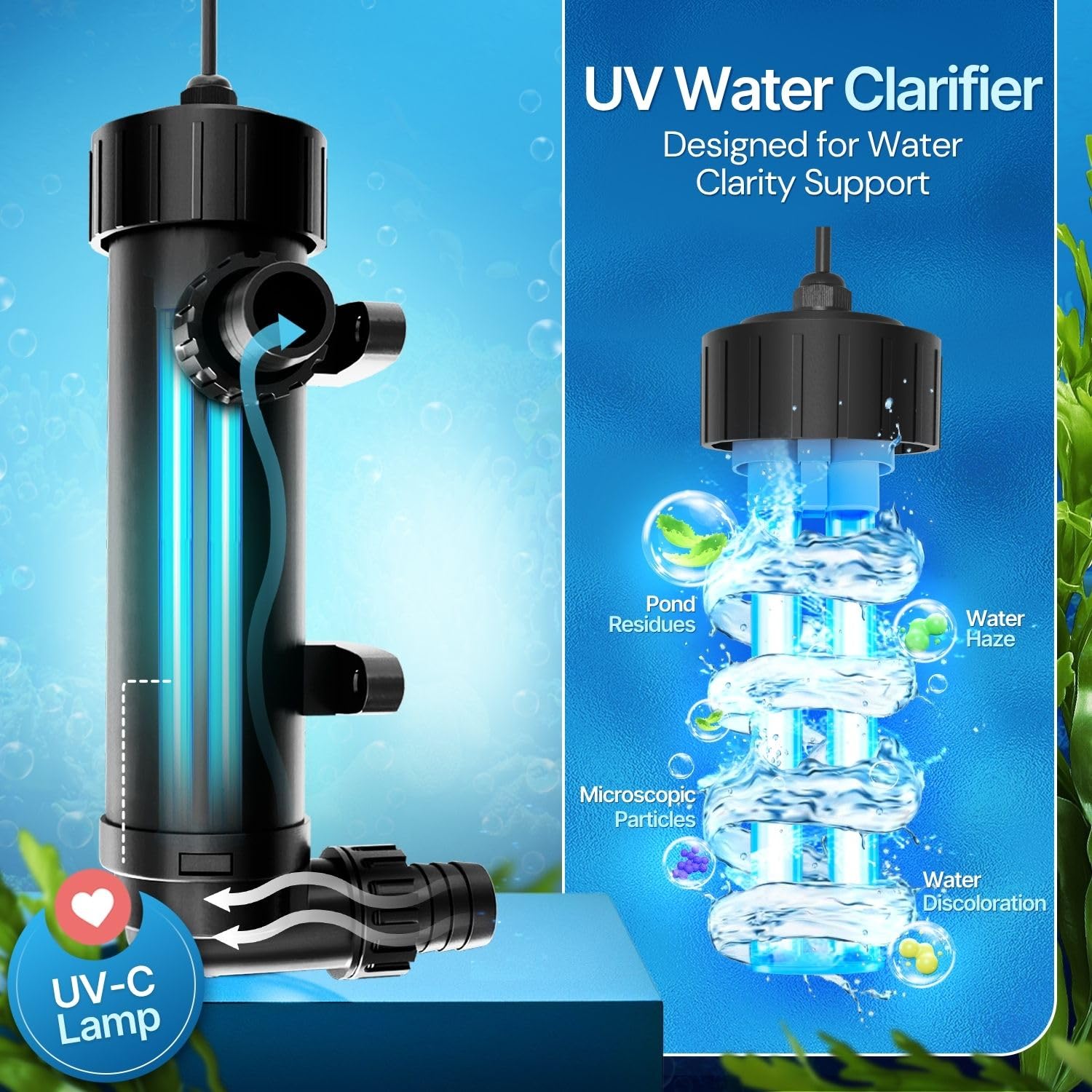Snapklik.com : Flexzion Pond UV Lights For Outdoor Ponds - 9W Small ...