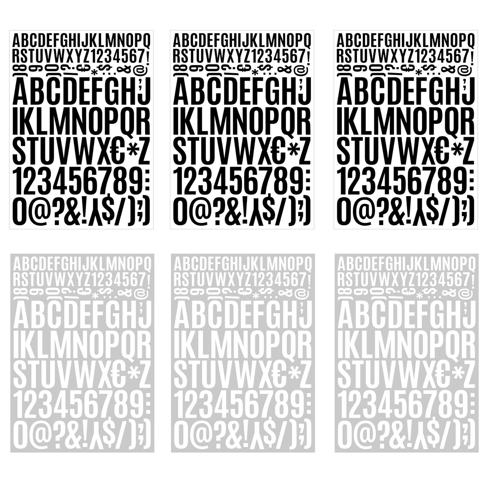NHBETYS 6 sheets Self-Adhesive Vinyl Letters Numbers Kit, 0.8 Inch 1.6 ...