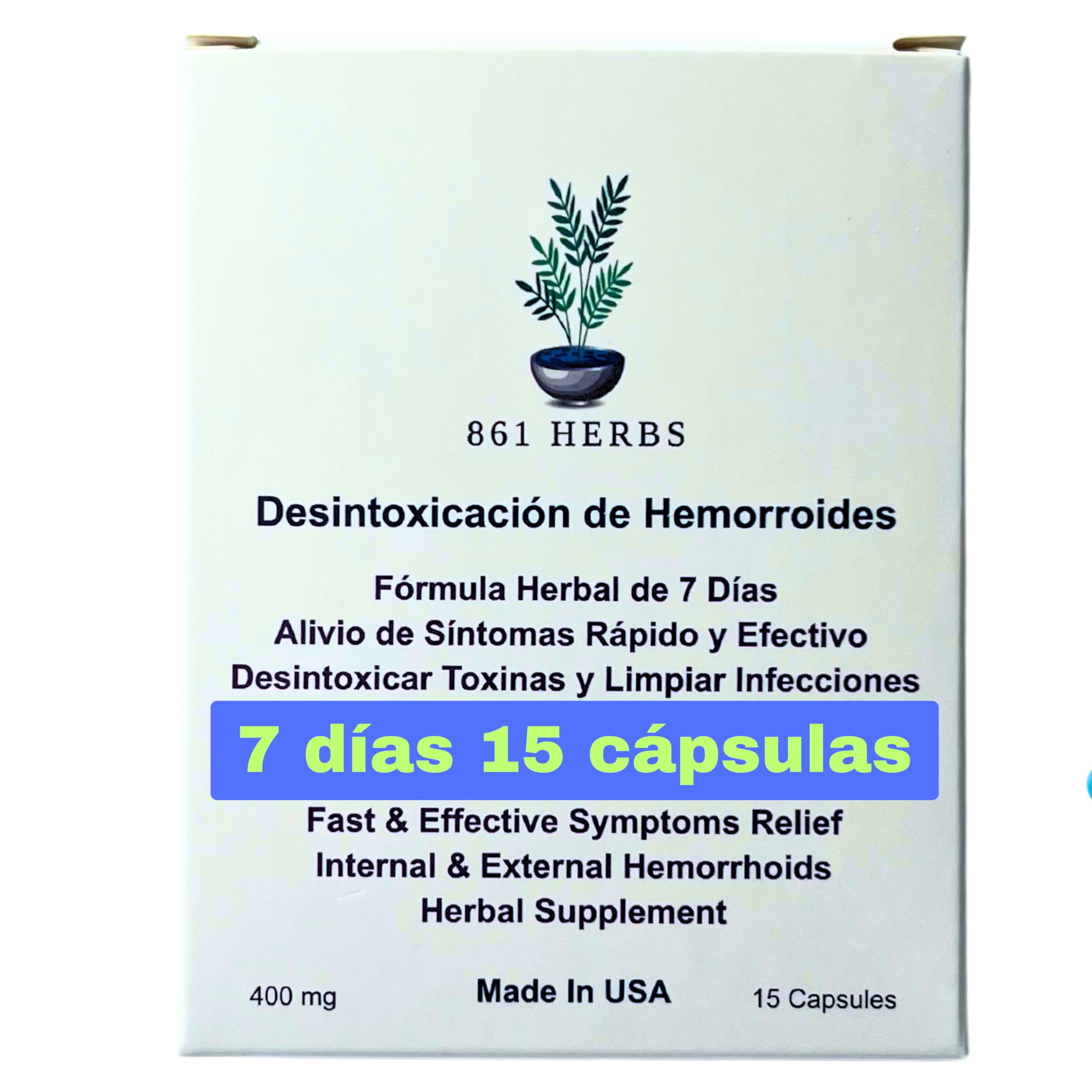 Amazon.com: 861 HERBS Hemorrhoid Detox,7 Days 15 Capsules, Abordar las ...