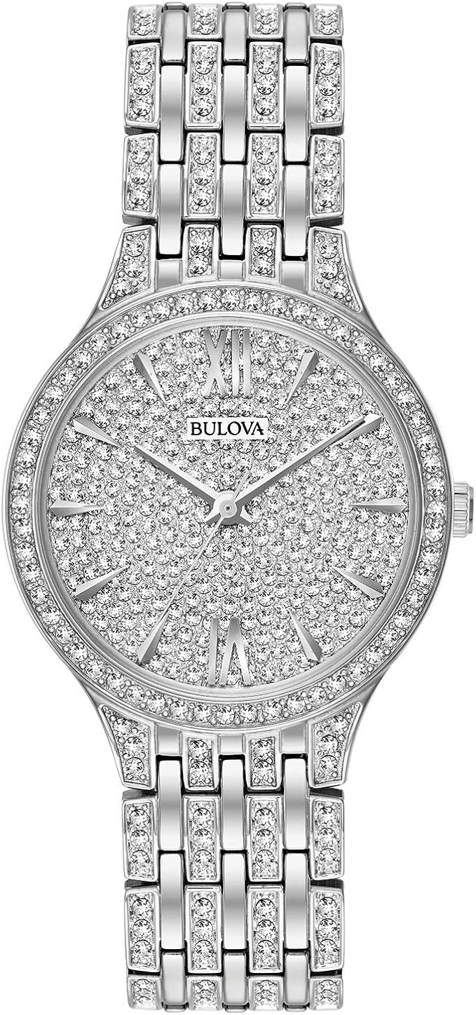 Amazon.com: Bulova Ladies' Crystal Phantom Stainless Steel 2-Hand ...