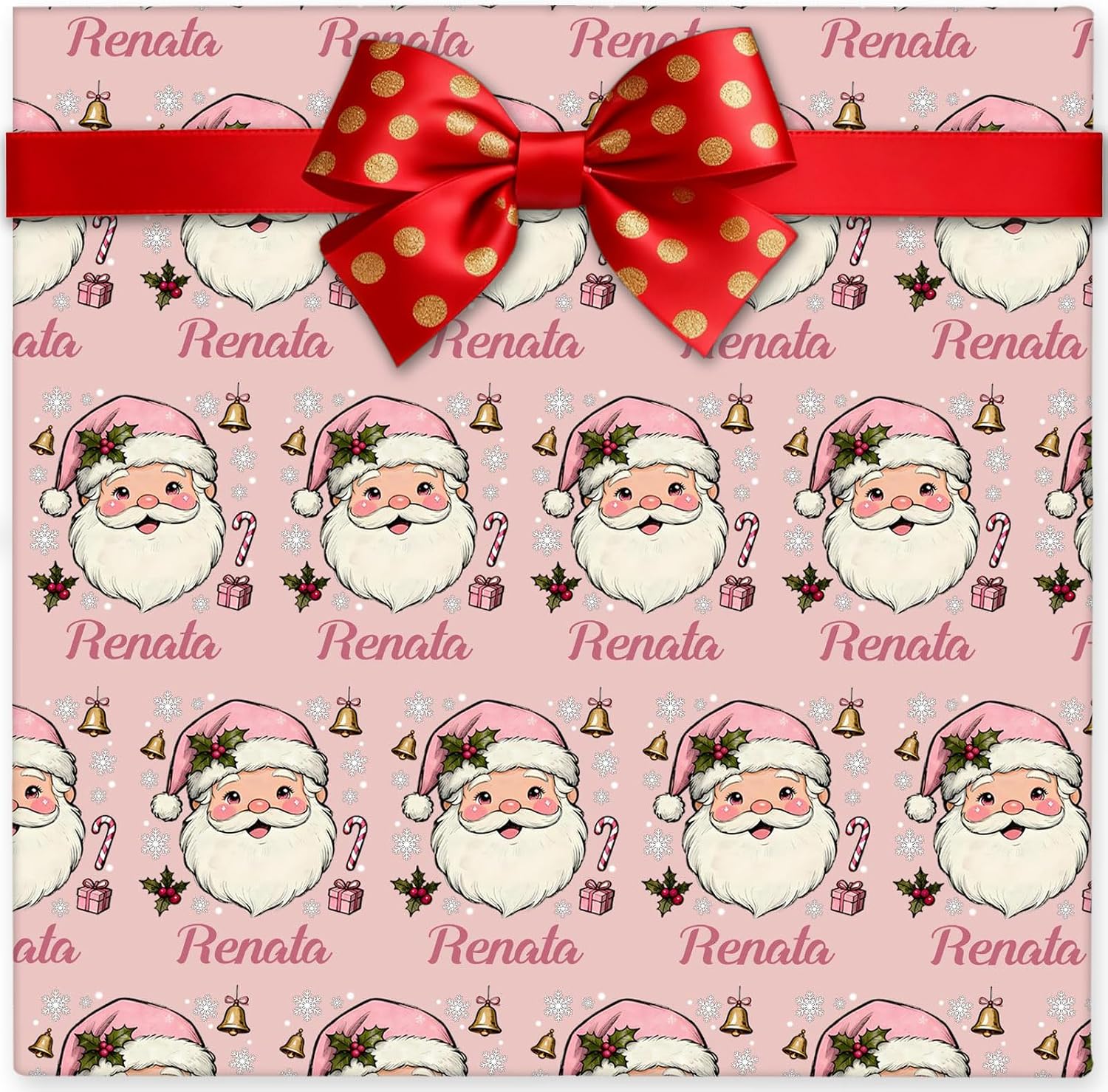 Amazon.com: coolenious Personalized Name Christmas Wrapping Paper C ...