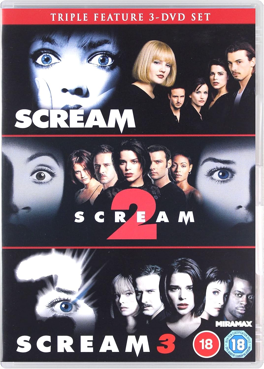 Scream DVD Trilogy: Amazon.co.uk: Drew Barrymore, Roger Jackson, Kevin ...