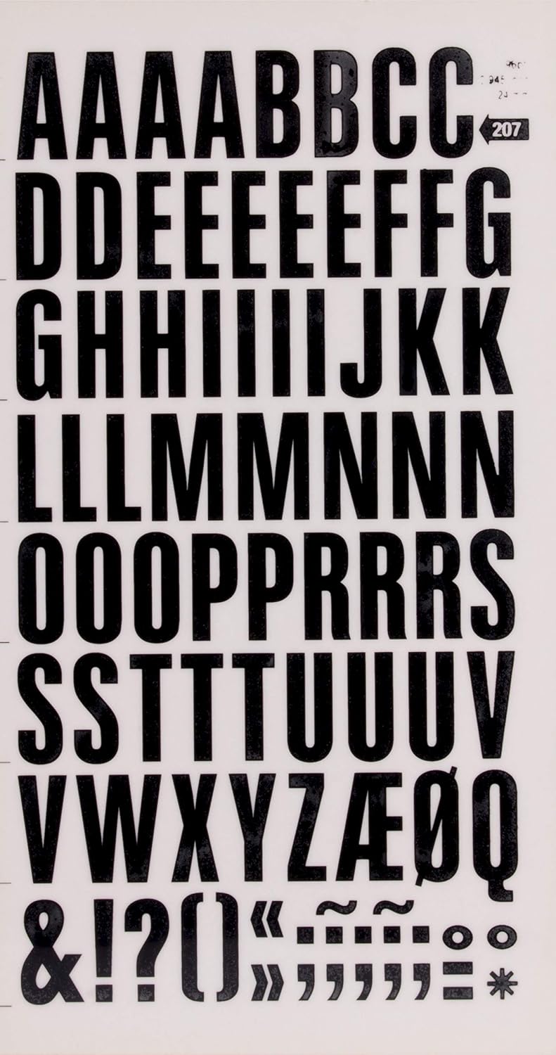Black Transferable Letters and Numbers Letters, Super 24 mm Black ...