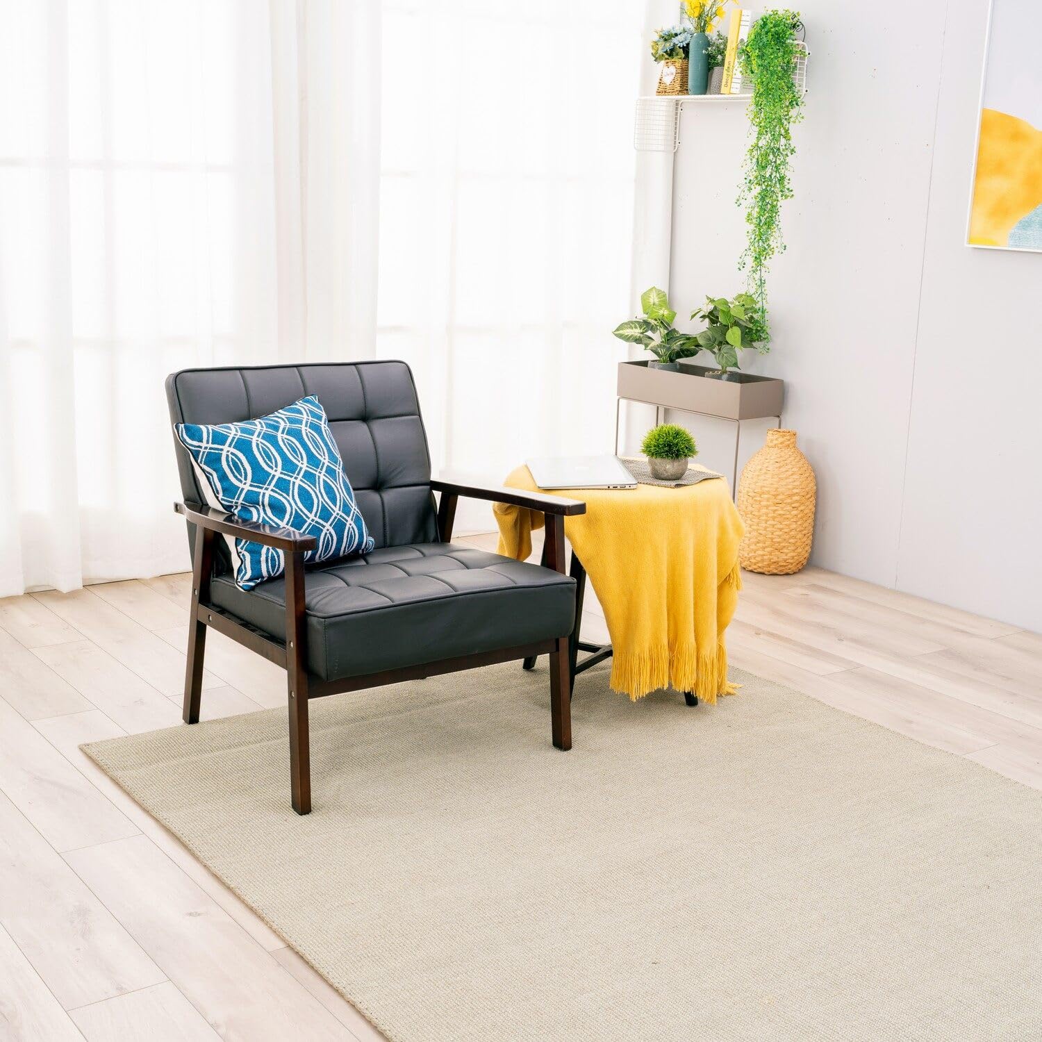 Snapklik.com : Reception Retro Accent Chair Beech Wood Frame Armchair ...