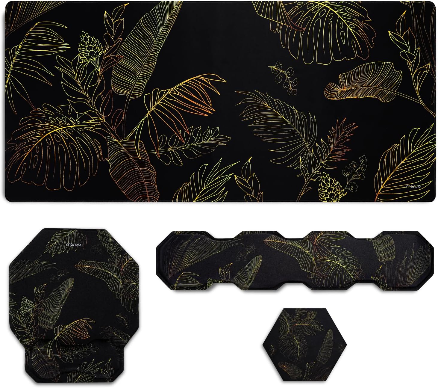 Amazon.com : MOSISO Extended Gaming Mouse Pad&Hexagon Keyboard Wrist ...