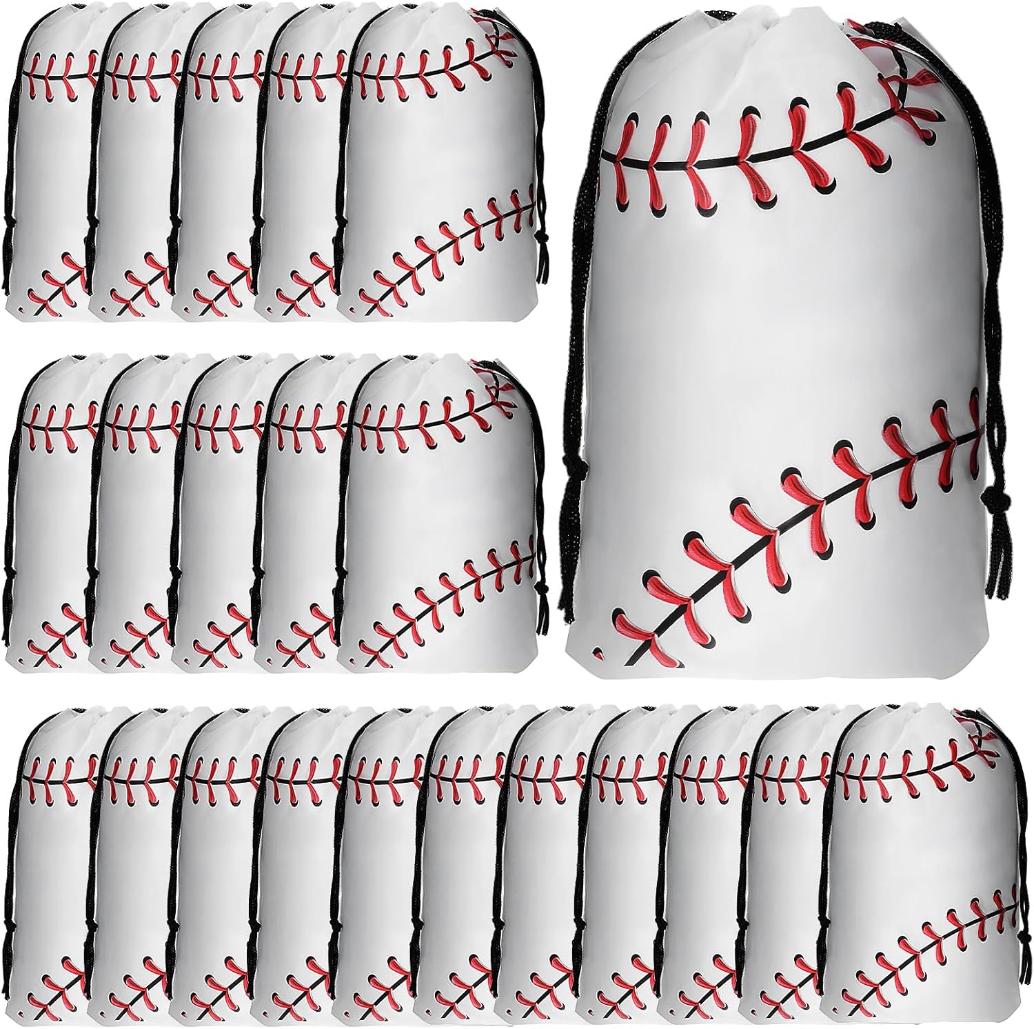 Amazon.com: cobee Baseball Drawstring String Bag, 50 Pack Drawstring ...
