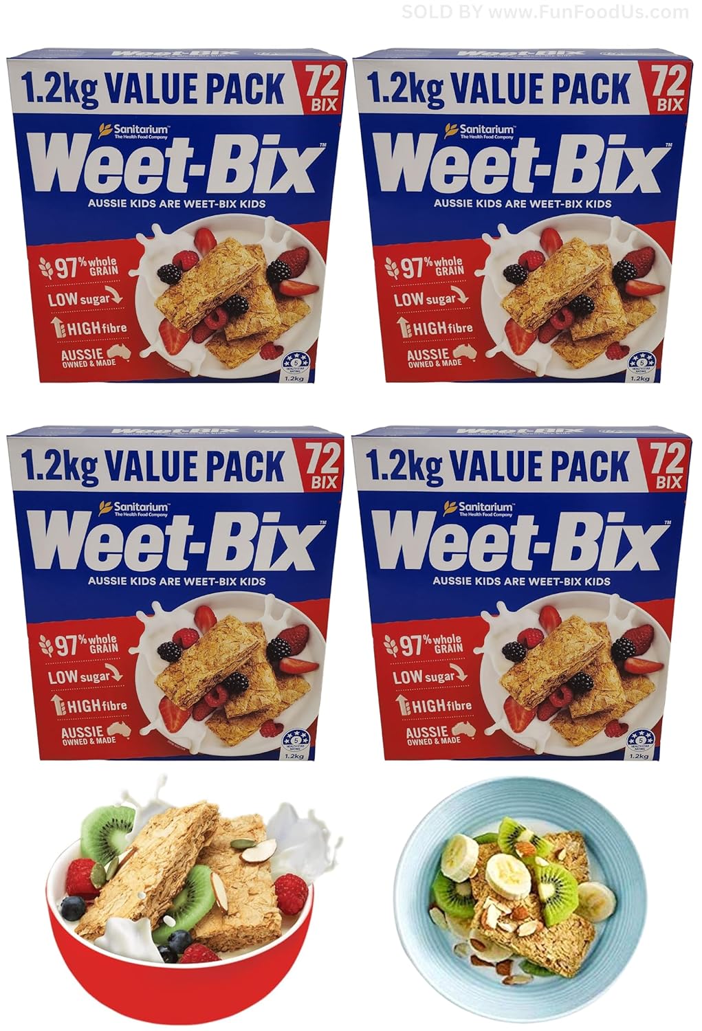 Amazon.com: Sanitarium Weet-Bix (Value Pack Of 4 x 1.2kg Ea Box) Australia's Favourite Breakfast ...
