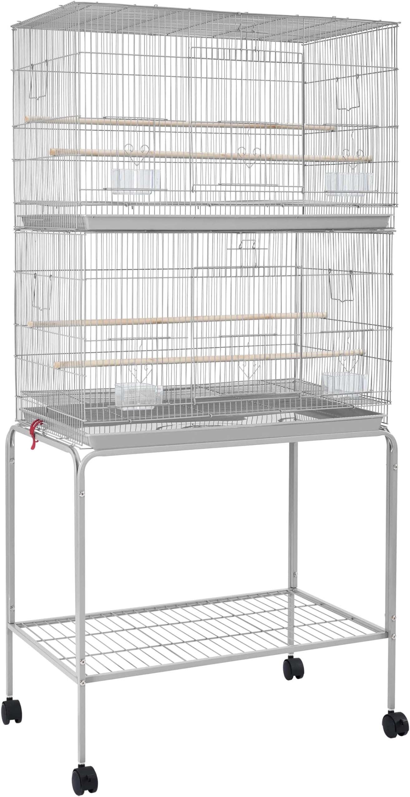 Amazon.com : Yaheetech Metal Flight Bird Cage Double Story Flight ...