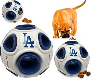 Amazon.com : Pets First MLB LA Dodgers Baseball Treat Dispensing Toy ...