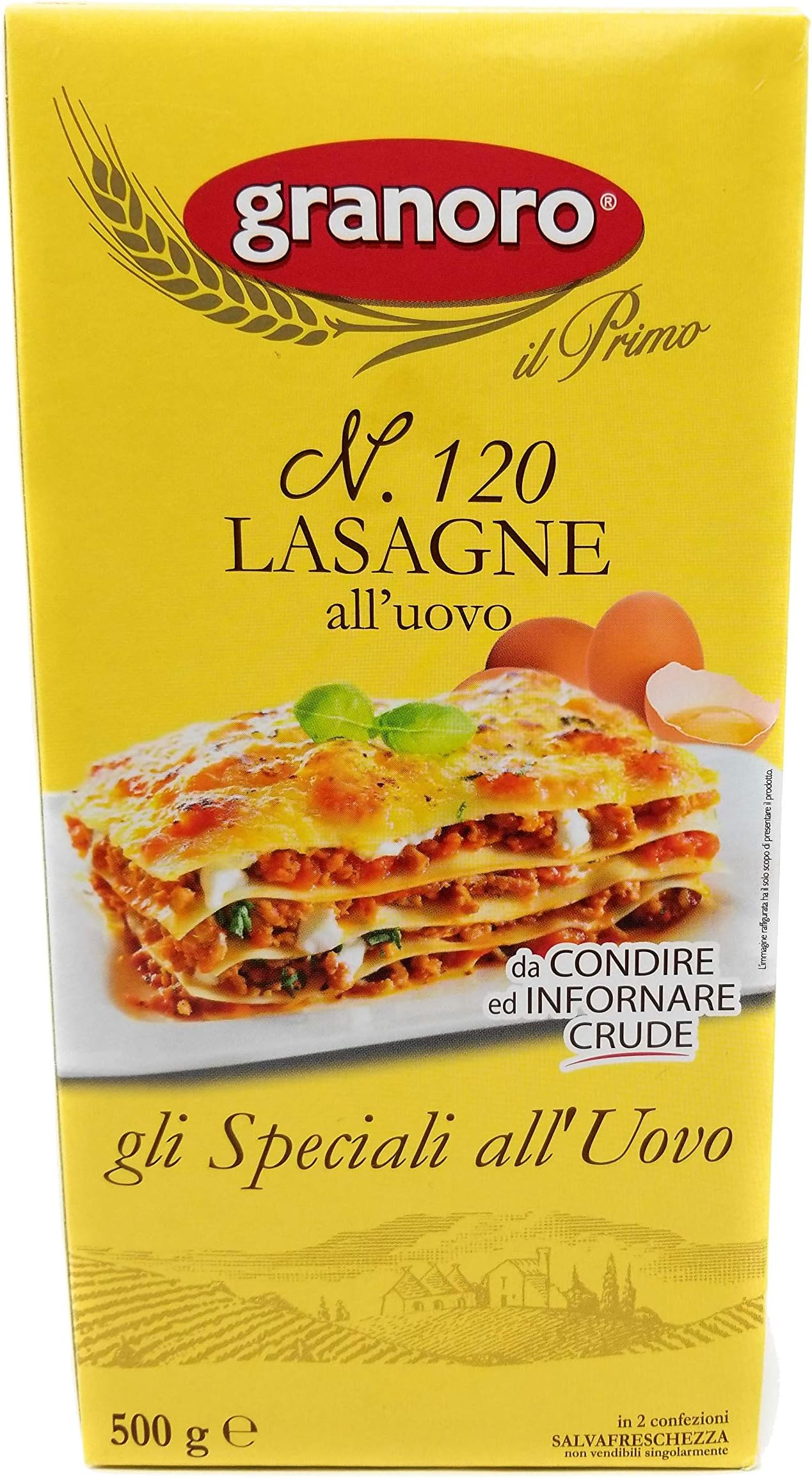 Amazon.com : Granoro Lasagna Egg Noodles Number 120 - Imported from ...