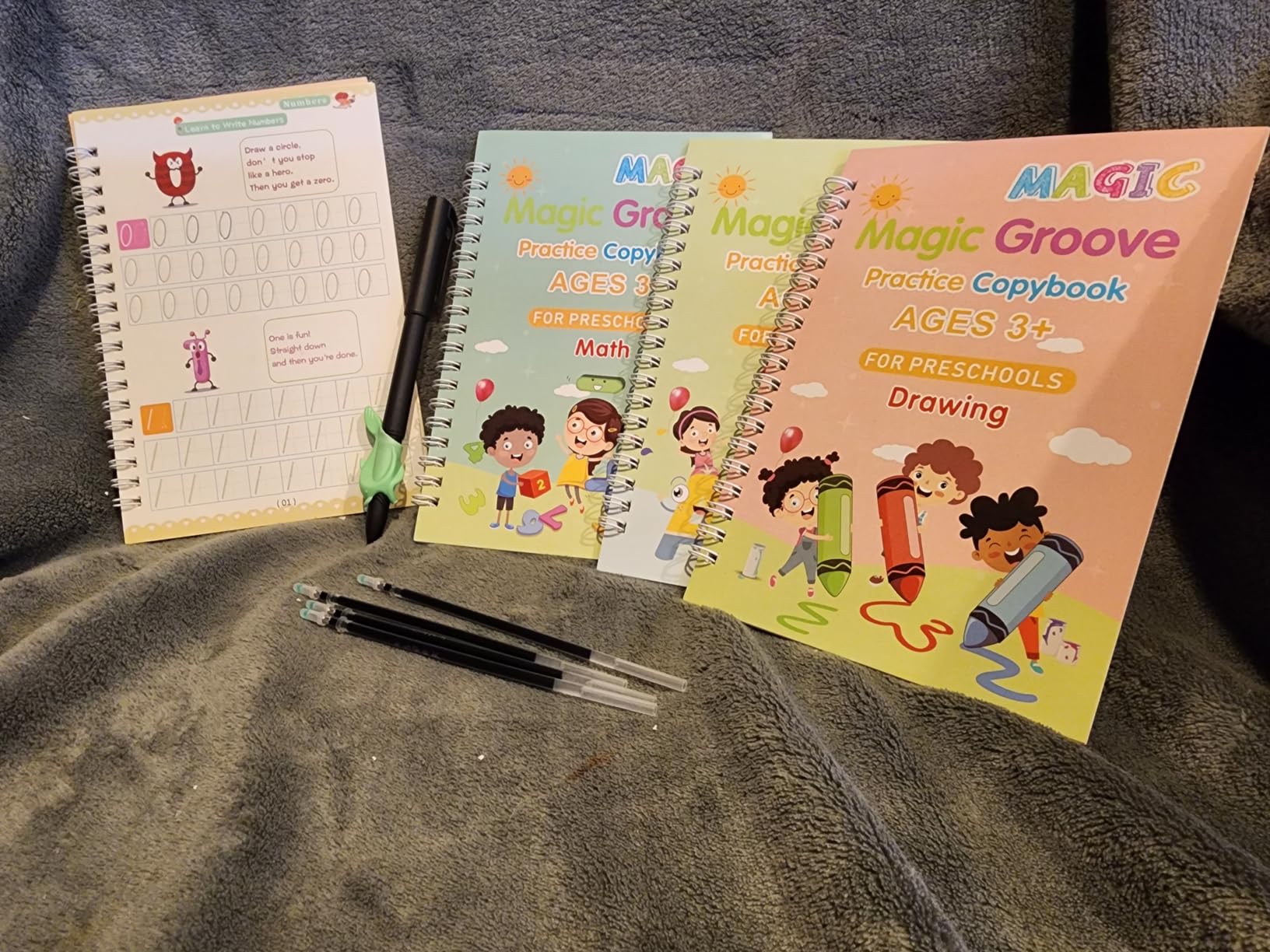 Amazon.com : 4 Pack Grooved Handwriting Books for Kids Magic Practice ...