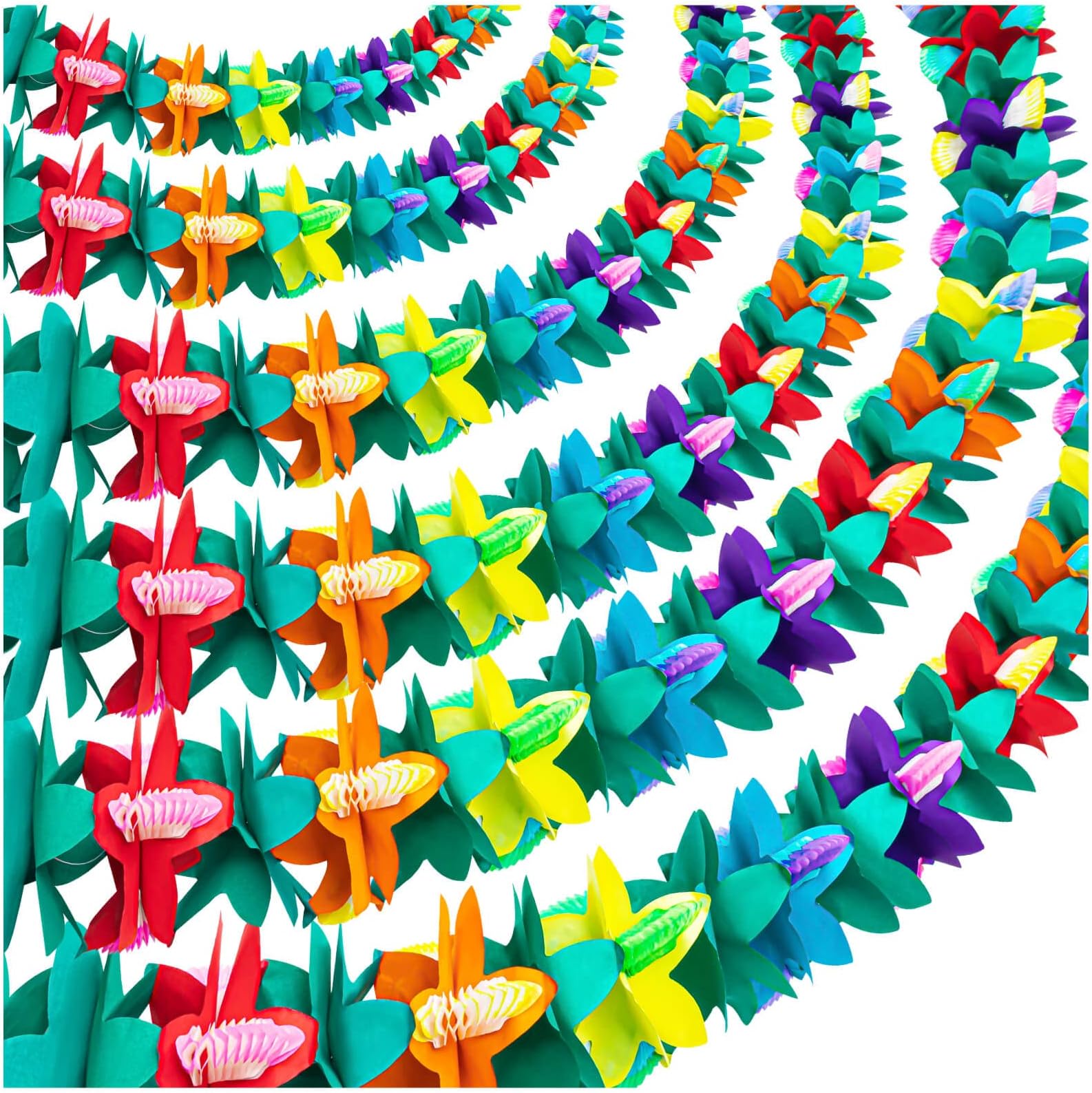 Amazon.com: Trandraft 5 Pack Hawaiian Tropical Garland Luau Hibiscus ...