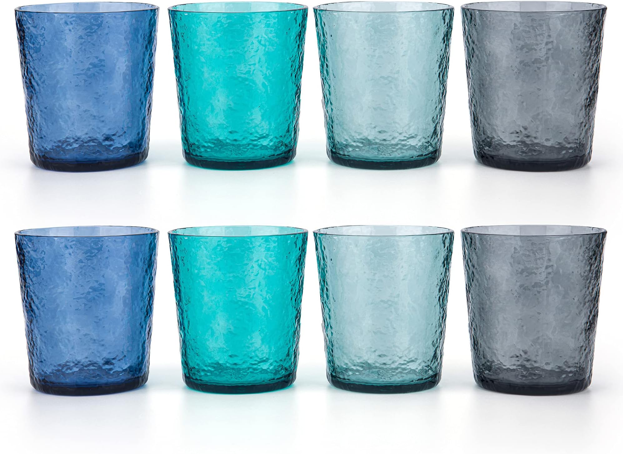 Amazon.com | JOYSIP Stackable Hammered Plastic Tumbler Acrylic Glasses ...