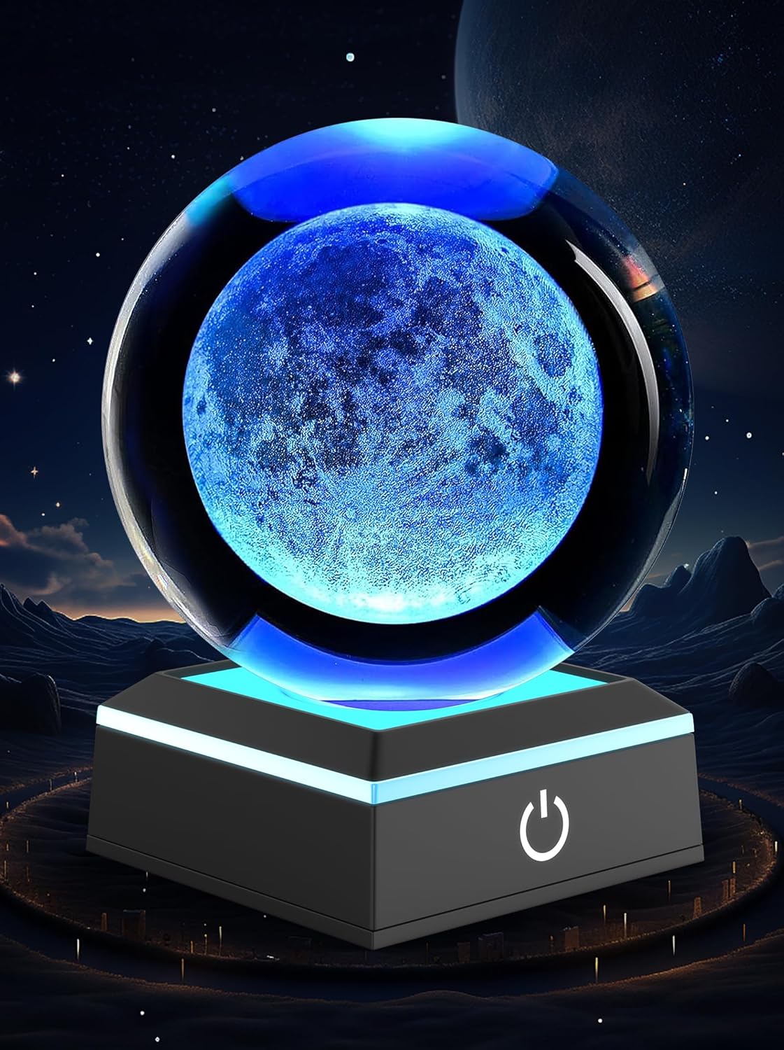 JANARARY 3D Moon Ball with LED Touch Base for Teen Bedroom Decor, 3D ...