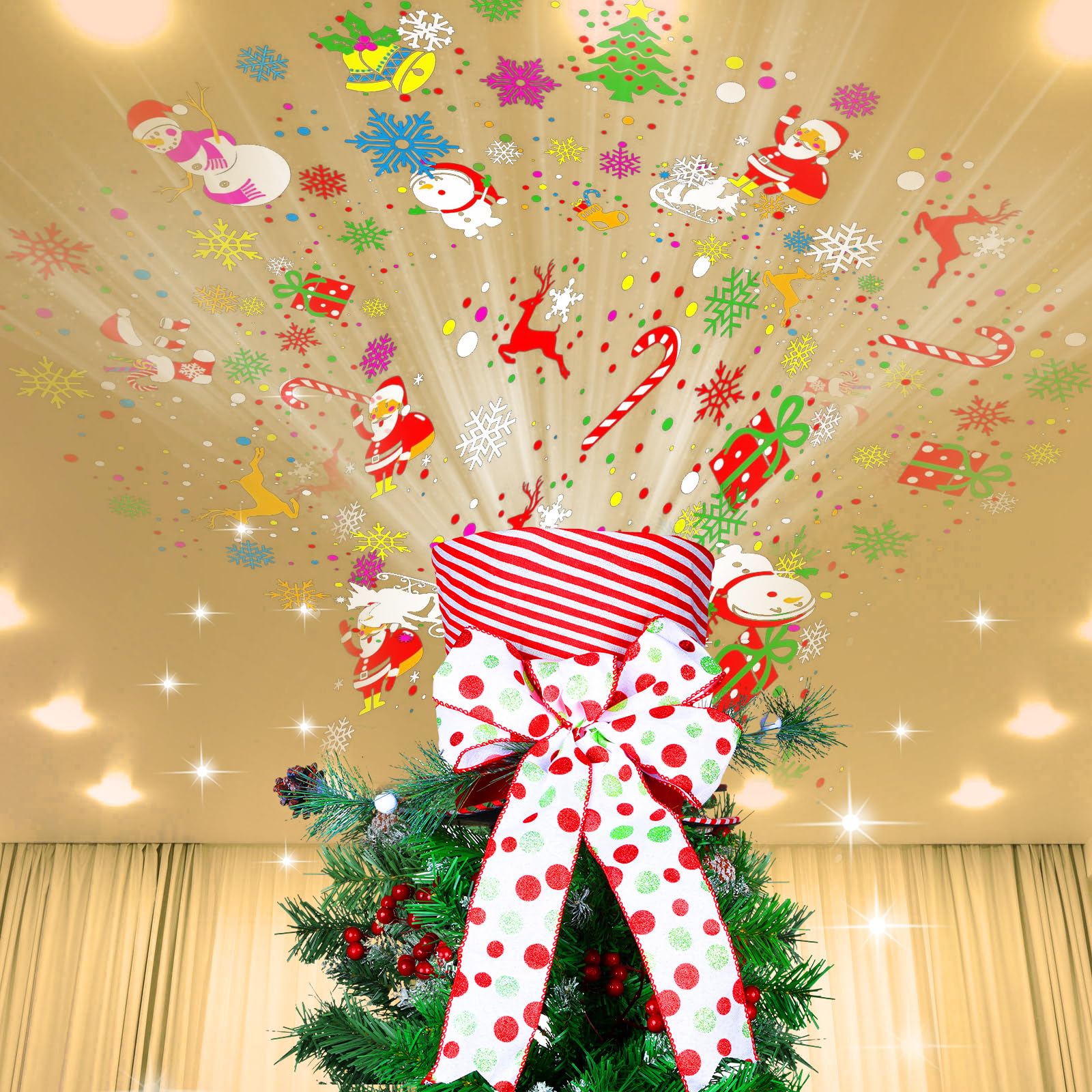 Amazon.com: Shappy Christmas Tree Topper Hat Christmas Tree Topper ...