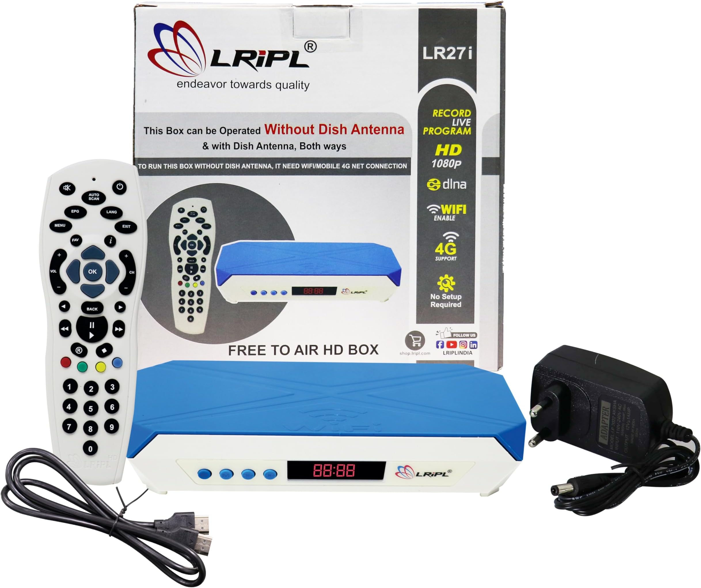 LRIPL Set Top Box Free Dish Without Antenna Wi-Fi Enabled- IPTV Box for ...