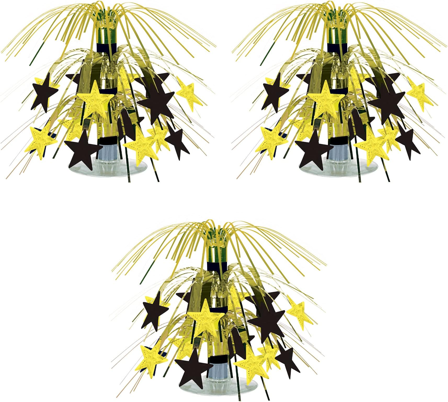 Amazon.com: Beistle Star Mini Cascade Centerpiece - Black & Gold Pack ...