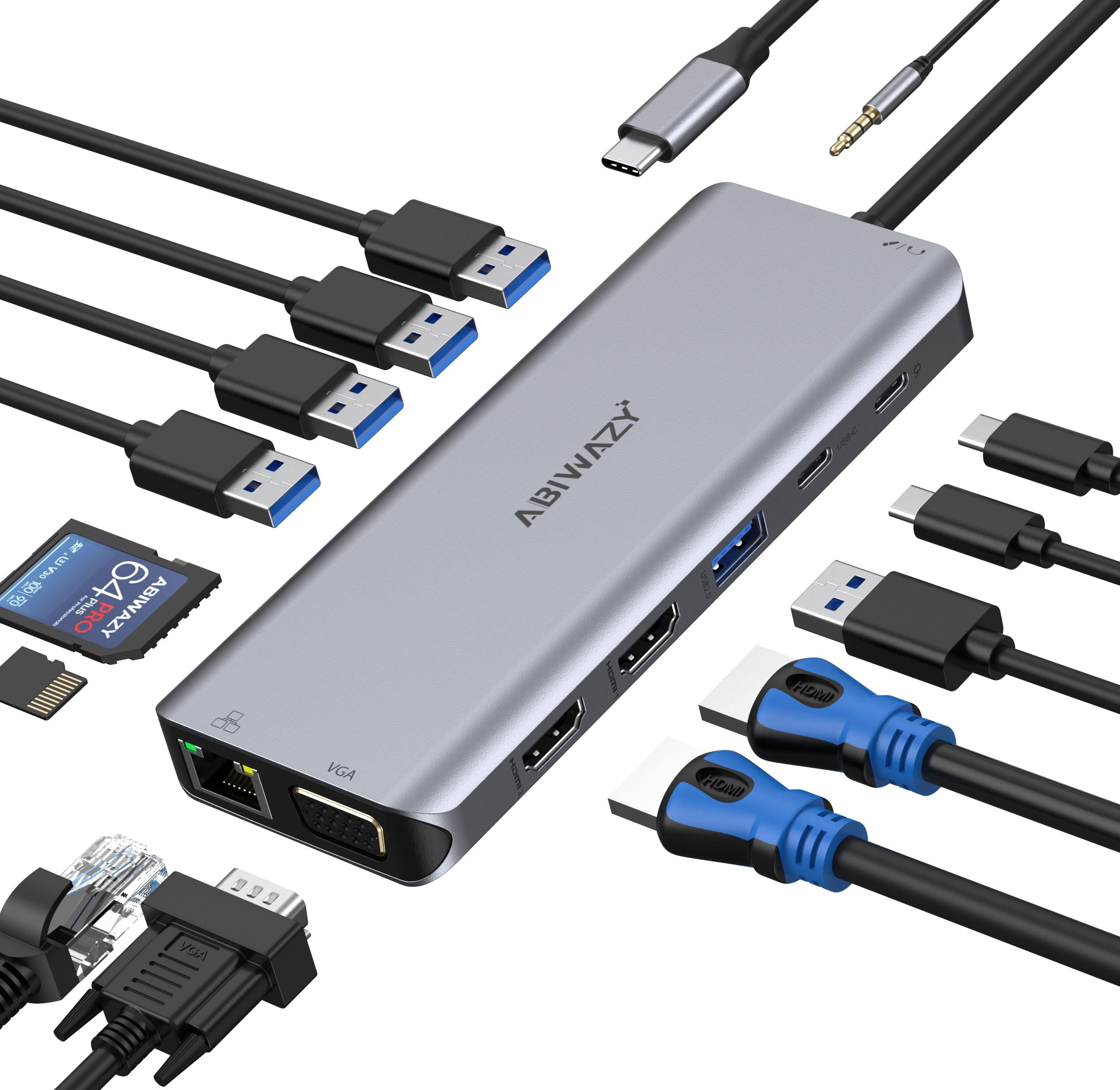 Buy USB C Docking Station Dual Monitor HDMI For Dell HP Laptop Docking