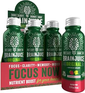 BrainJuice Brain Booster Shot, Strawberry Lemonade | Liquid Drink ...