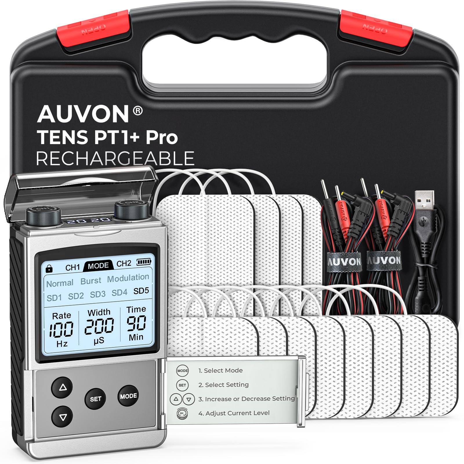 Amazon.com: AUVON Rechargeable TENS Unit Muscle Stimulator, FSA HSA ...