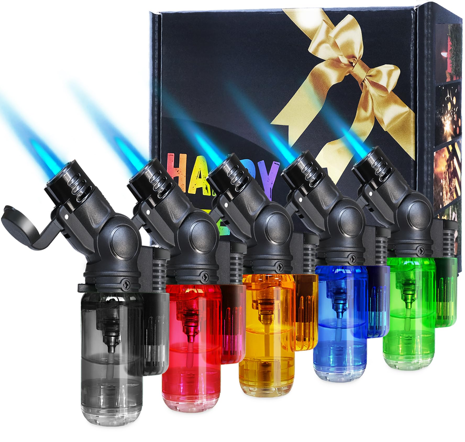 5 Pack Torch Lighter Mini Refillable Butane Lighters Single Jet Flame ...