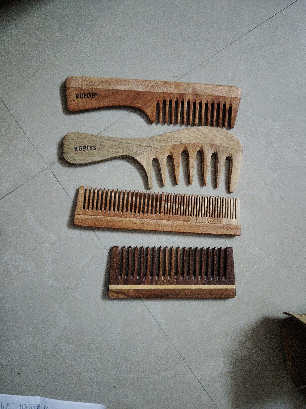 Buy Rufiys Wide Tooth Neem Wooden Comb for Hair Growth Women & Men ...