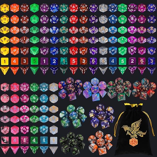 Amazon.com: QMay 30 Sets Polyhedral Dice - 30 X 7 (210 Pieces) DND Dice ...