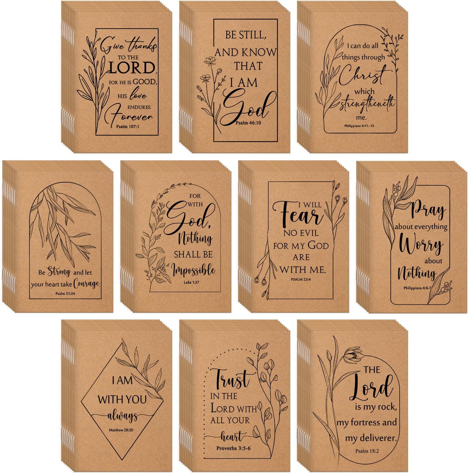 Amazon.com : Kisston 80 Pcs Bible Verse Inspirational Mini Notebooks ...