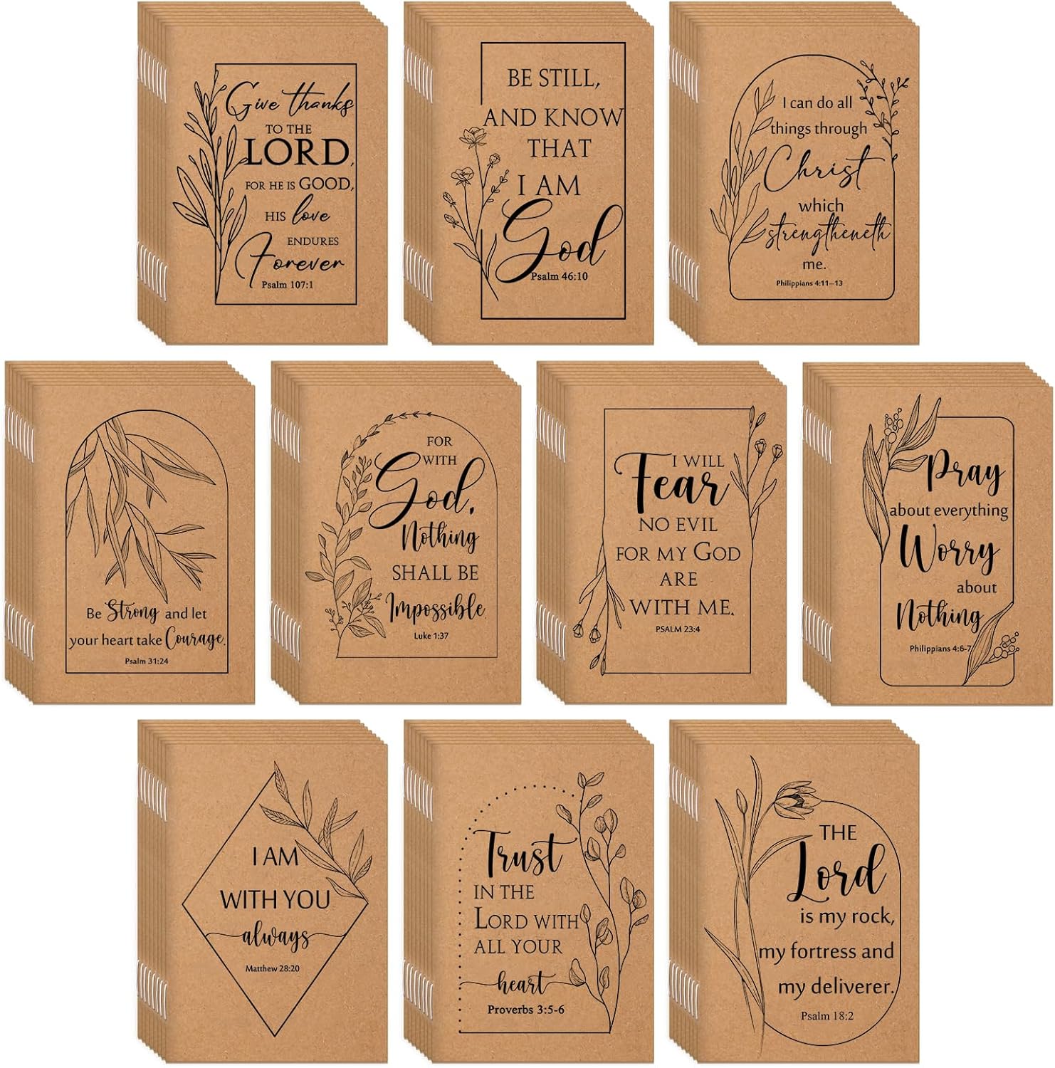 Amazon.com : Kisston 80 Pcs Bible Verse Inspirational Mini Notebooks ...