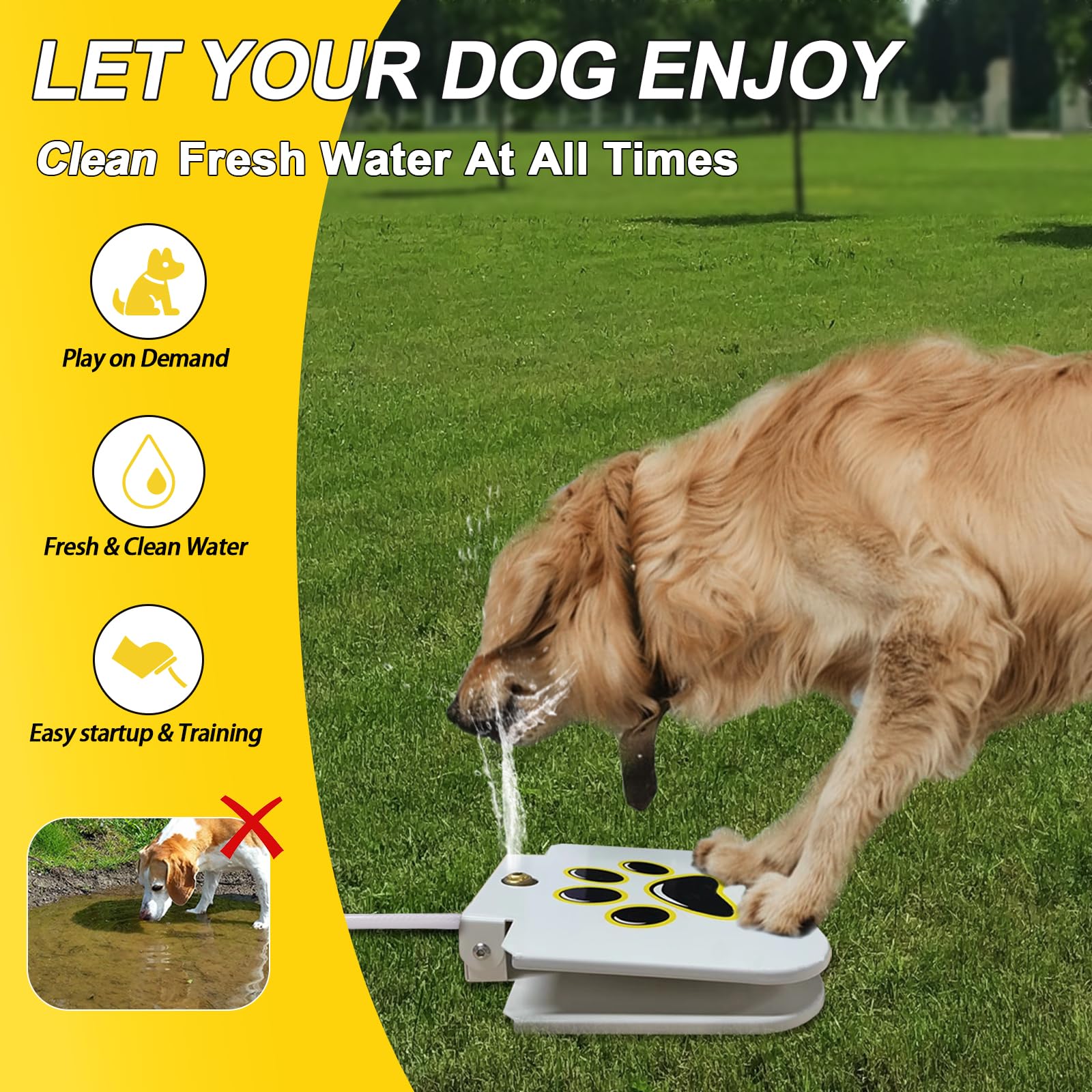 Outdoor Dog Fountain Water Hose Dog Water Fountain That Attaches To