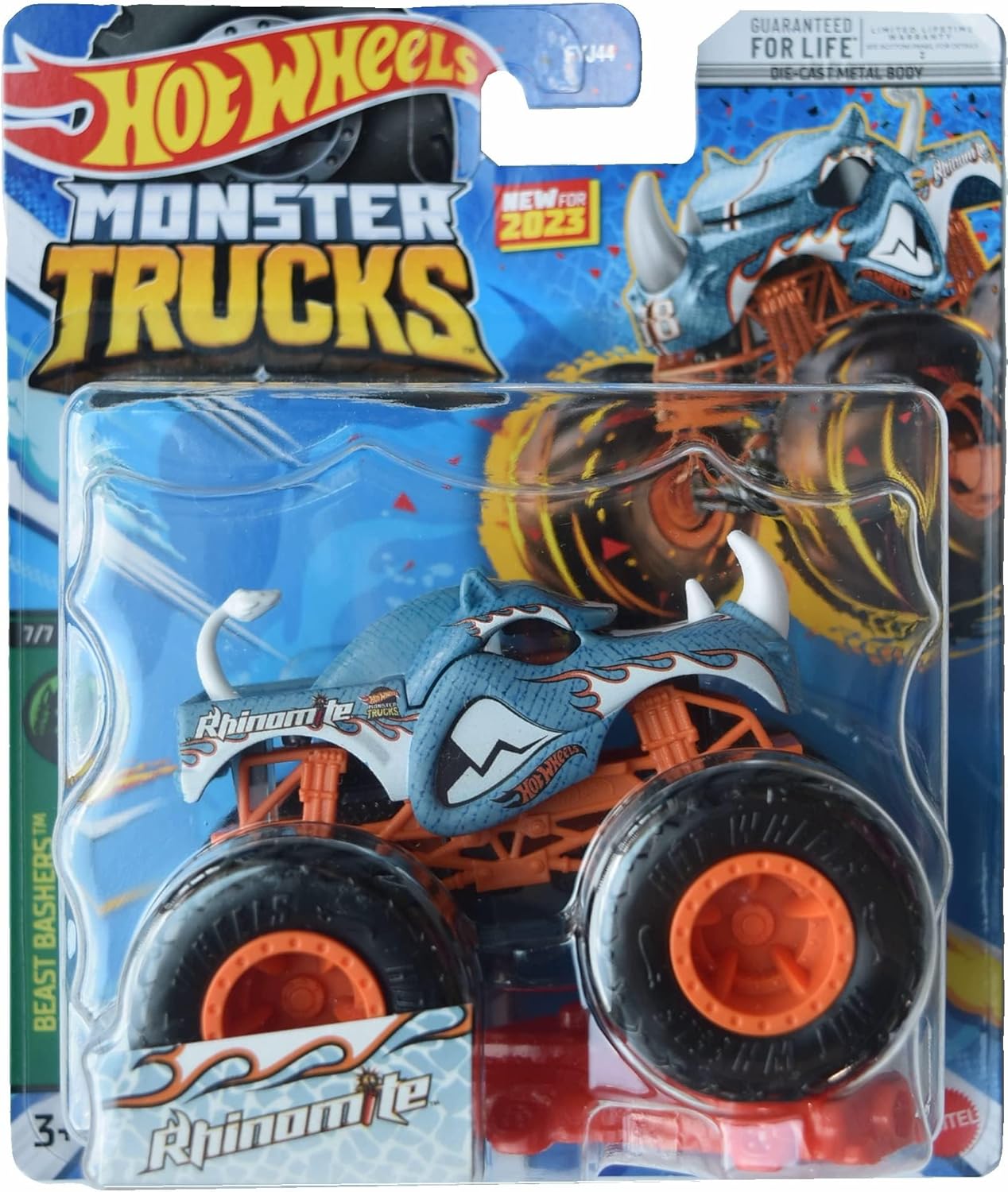 Amazon.com: Hot Wheels Monster Trucks Rhinomite, Beast Bashers 7/7 ...