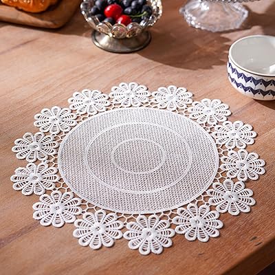 Amazon.com: Lace Doily Neutral Earth Tones Table Topper Scarf Place Mat ...