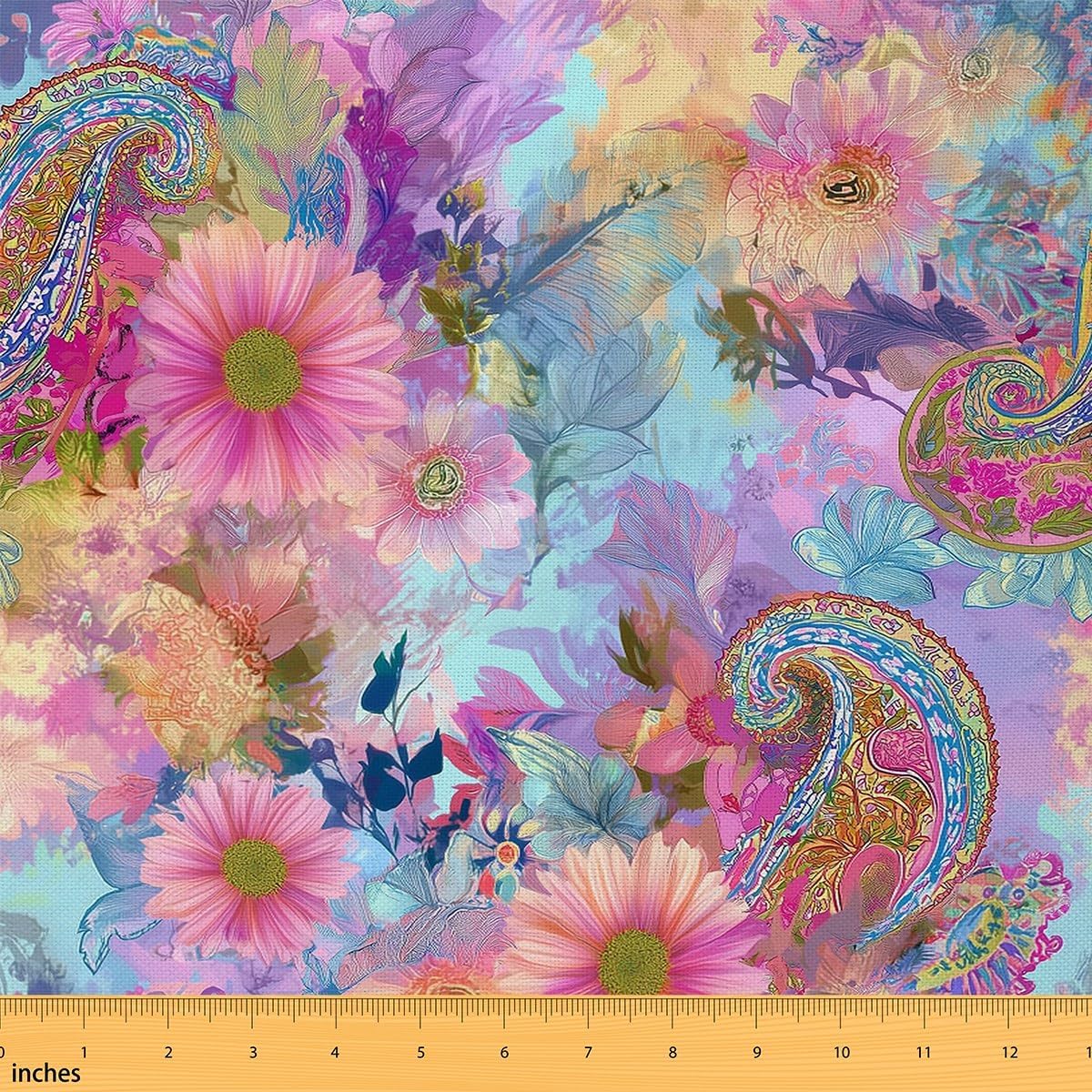 Amazon.com: Indian Paisley Print Decorative Fabric by The Yard ...