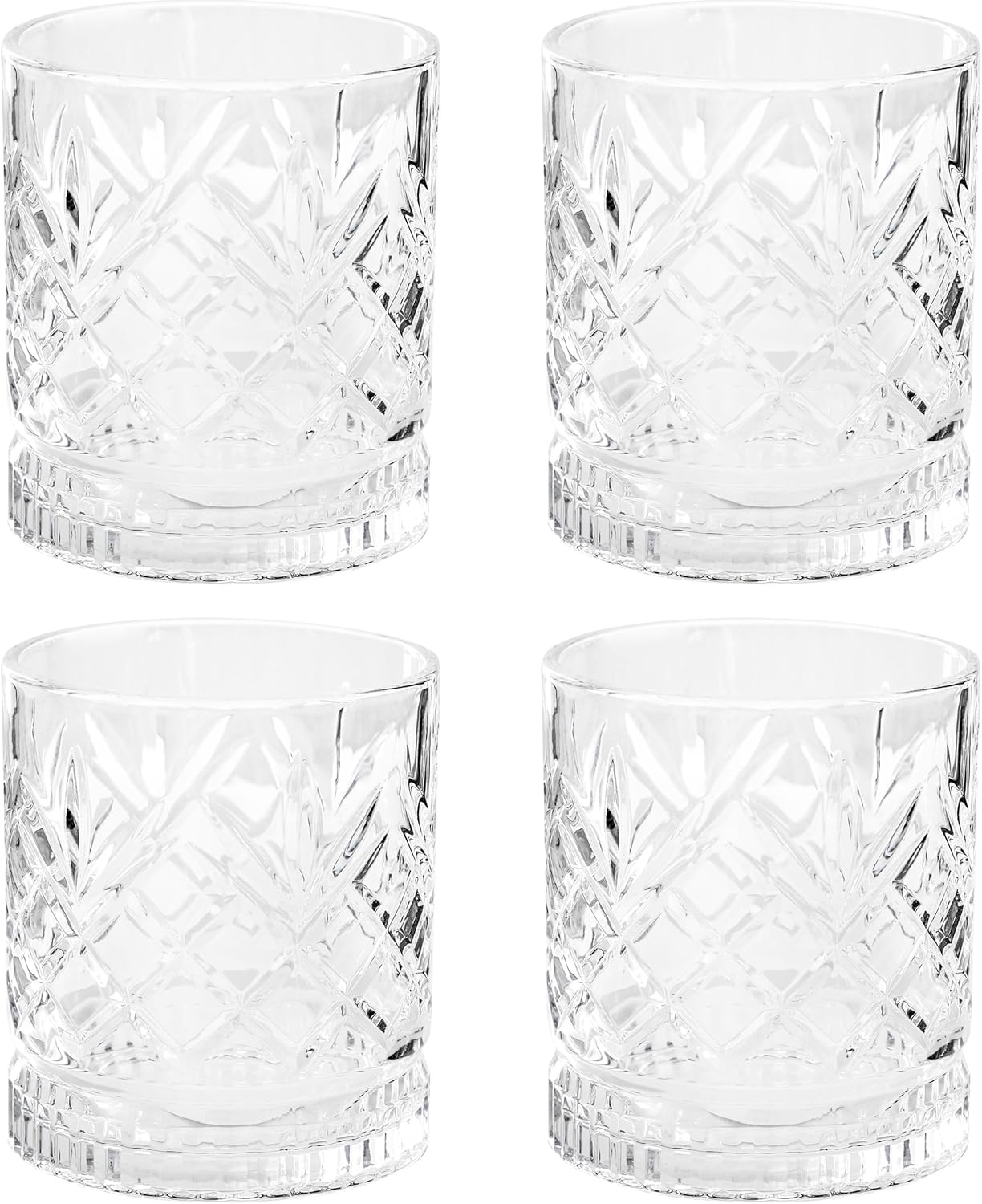 Amazon.com | Gibson Home 4 Piece 13 Ounce Diamond Embossed Double Old ...