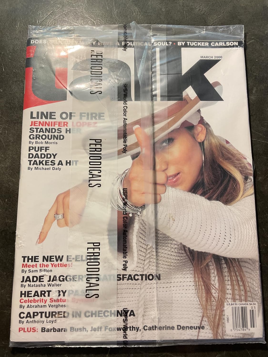 Talk Magazine - Jennifer Lopez on Cover - Jade Jagger - Barbara Bush ...