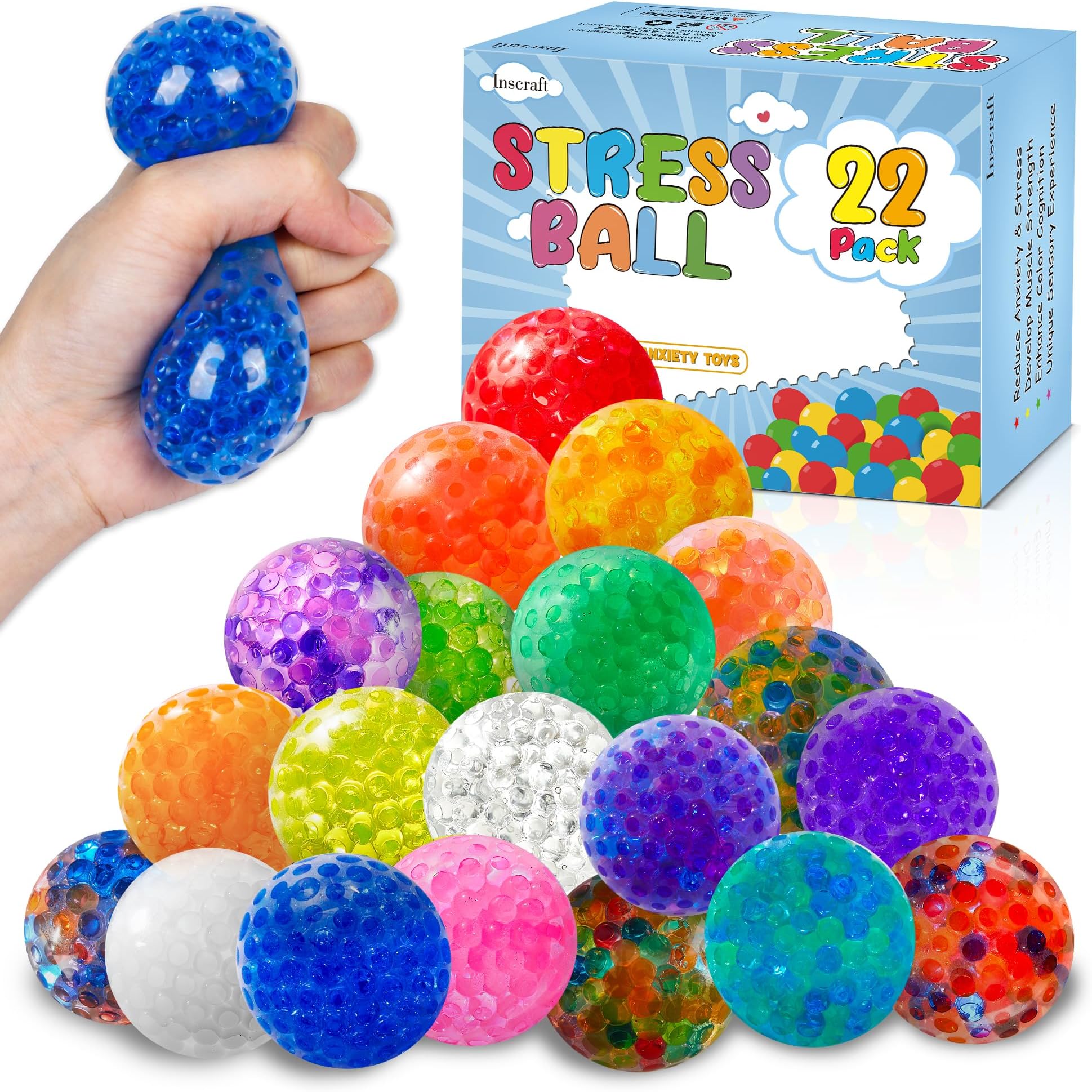 Amazon.com: Stress Balls Set - 18 Pack - Party Favors | Stress Balls ...