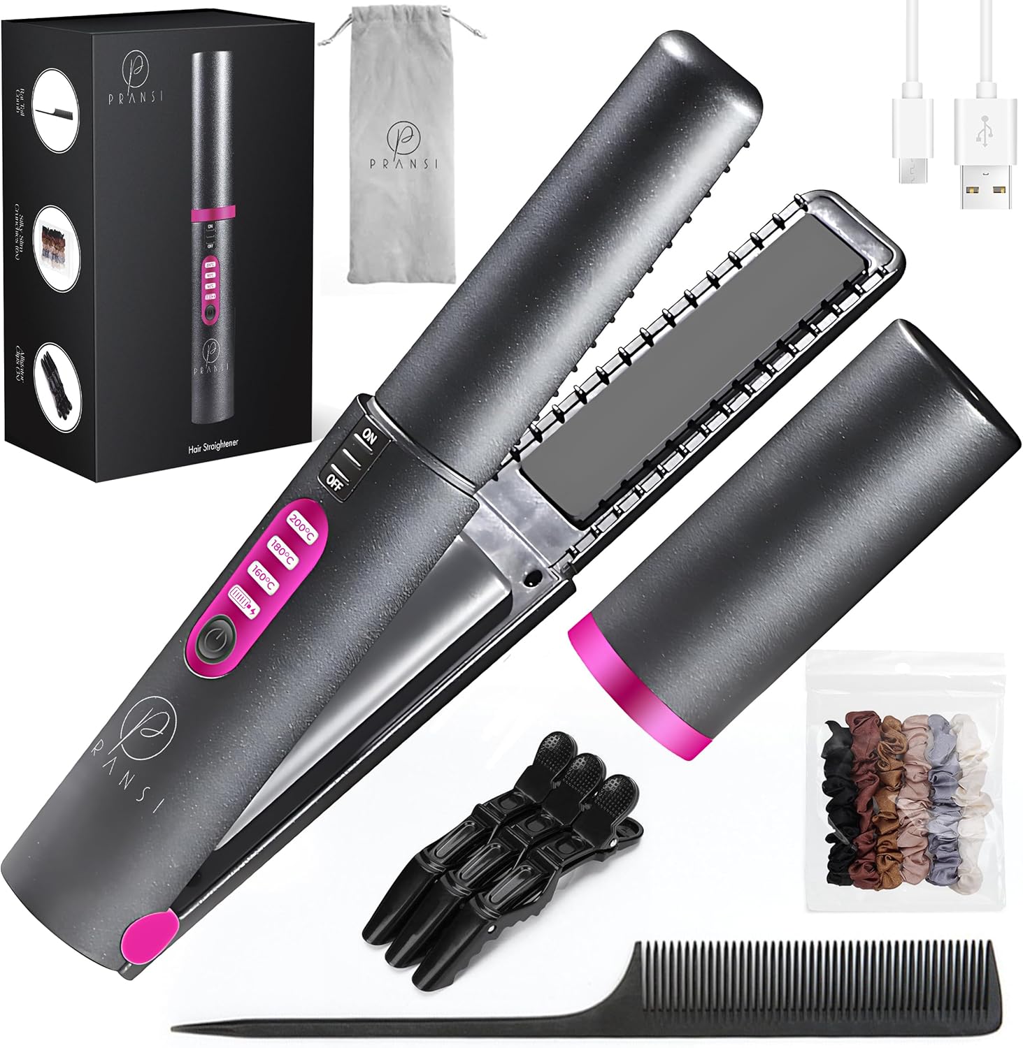 Amazon.com : Mini Cordless Hair Straightener Travel - Ceramic Cordless ...