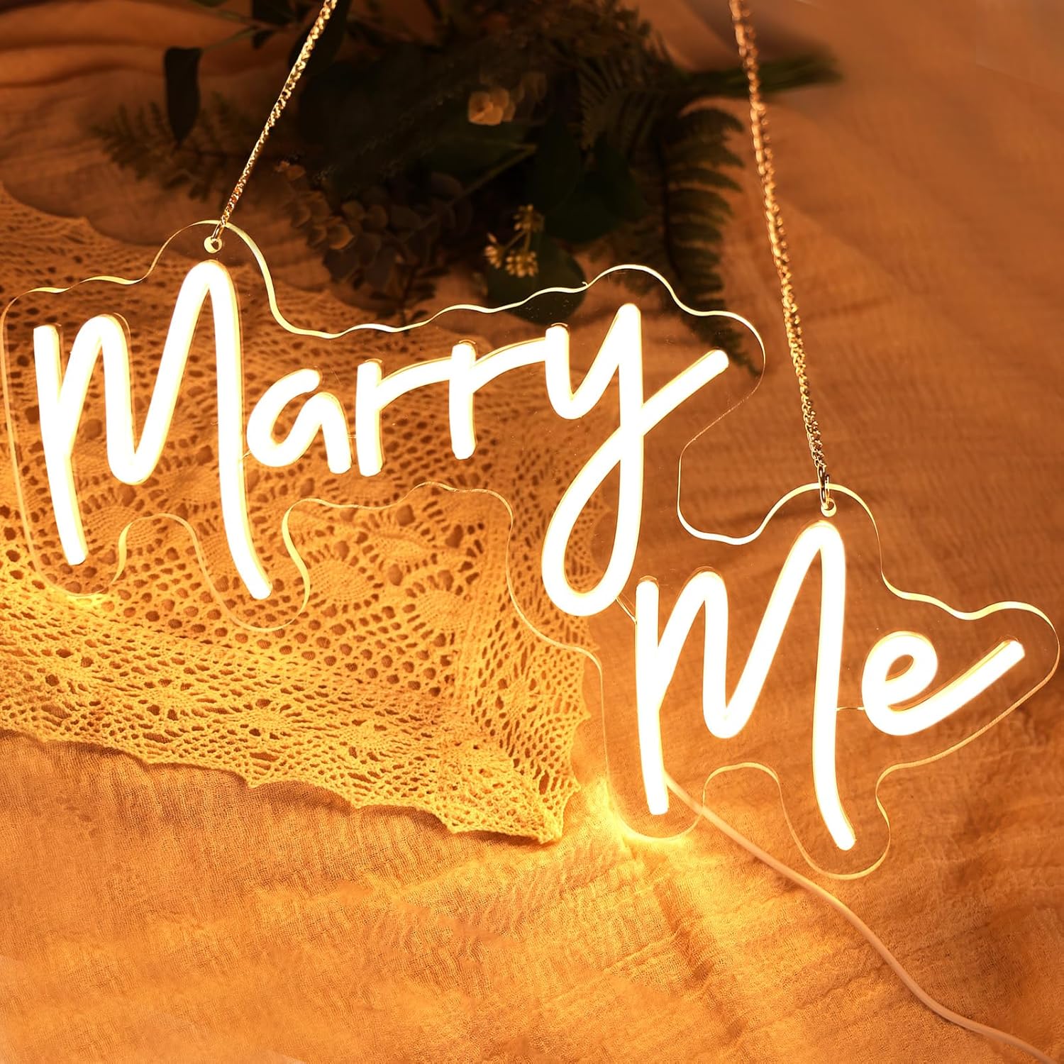 Amazon.com : ReyeeInc Marry Me Neon Sign, Warm White Marry Me Light up ...