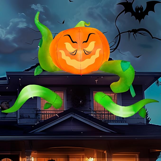 Amazon.com: Joiedomi 3 Pcs Halloween Inflatables Pumpkin Head with ...