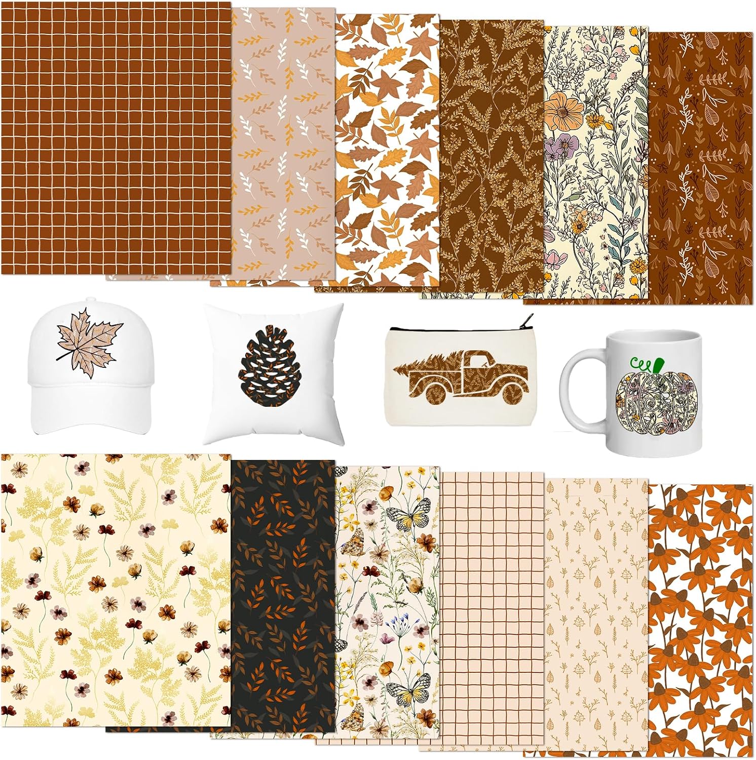 Tintnut Fall Sublimation Ink Transfer Sheets - 12 Sheets 12"x10"Brown ...