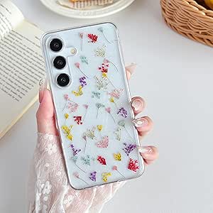 Amazon.com: XIZYO for Samsung Galaxy S24 Plus Case Cute Floral Clear Daisy Pattern Aesthetic ...
