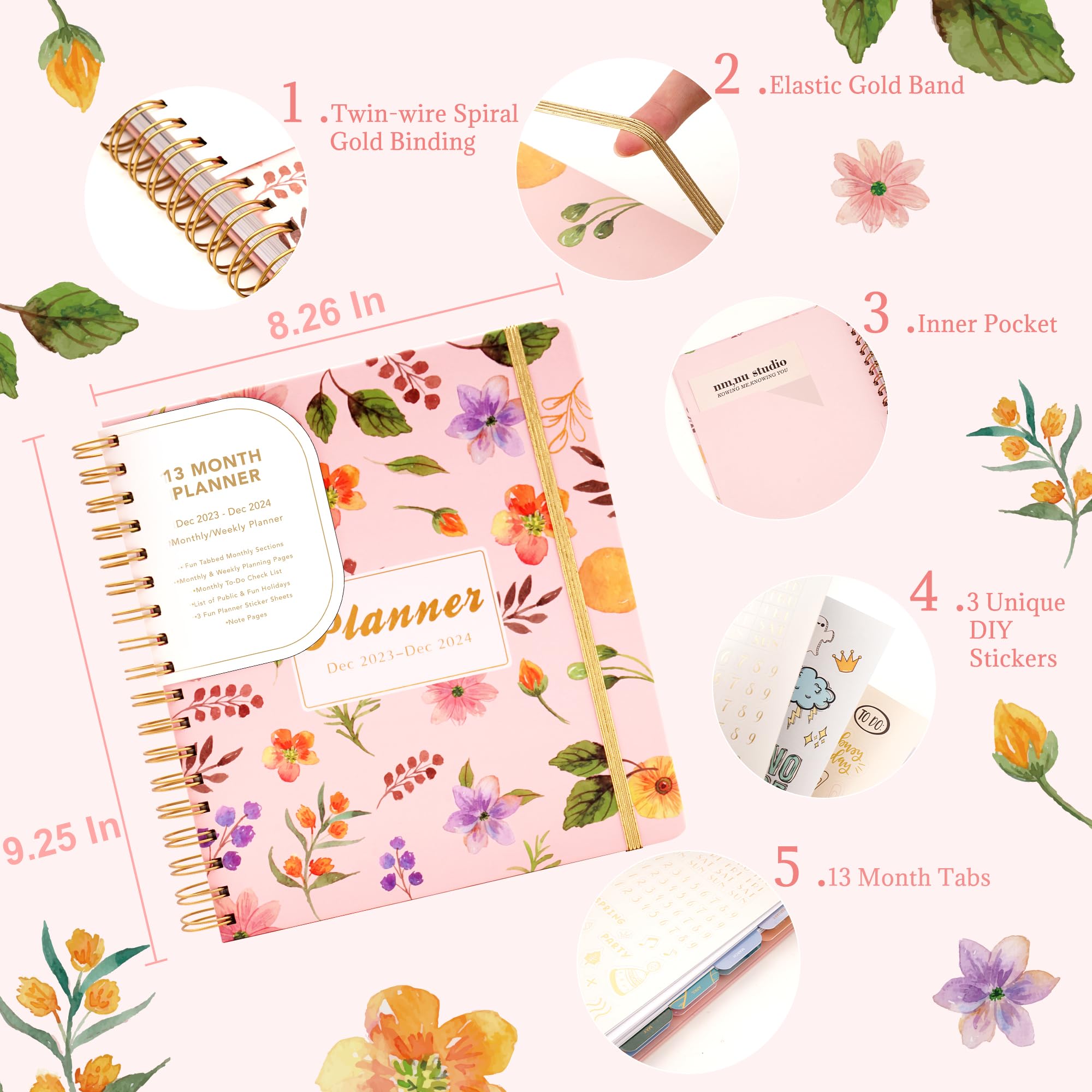 Snapklik.com : 2023-2024 Hardcover Planner Weekly And Monthly Agendas ...