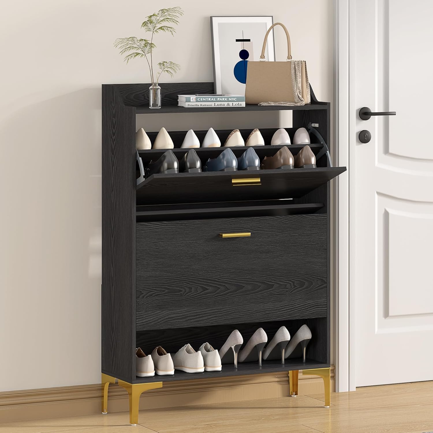 Gadroad Shoe Cabinet, Shoe Storage Organizer for Entryway, Holds 15-24 ...